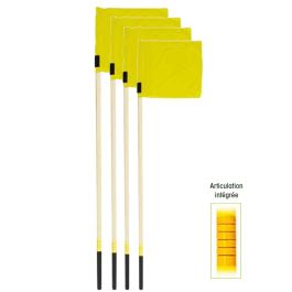 Kit de 14 poteaux de corner rugby avec drapeaux rouge